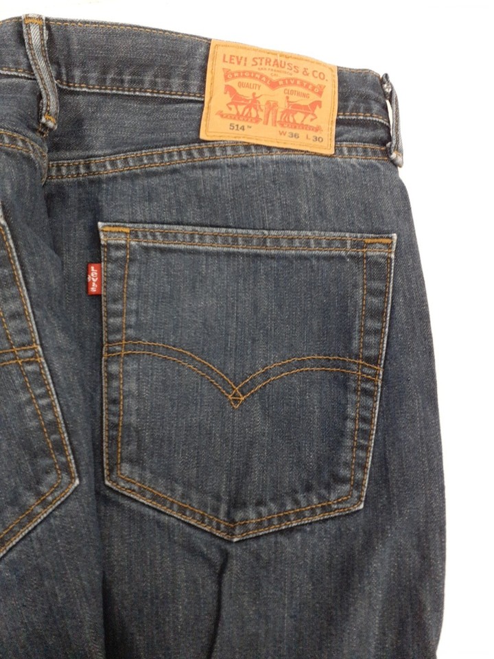 Levis 514 Jeans W36 L30 Mens Blue Regular Straight Fit Denim | eBay UK