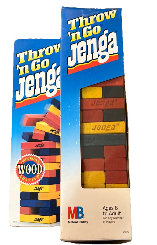 Vintage 1995 Throw 'N Go Jenga Game – Milton Bradley – Wood Blocks – Complete | eBay