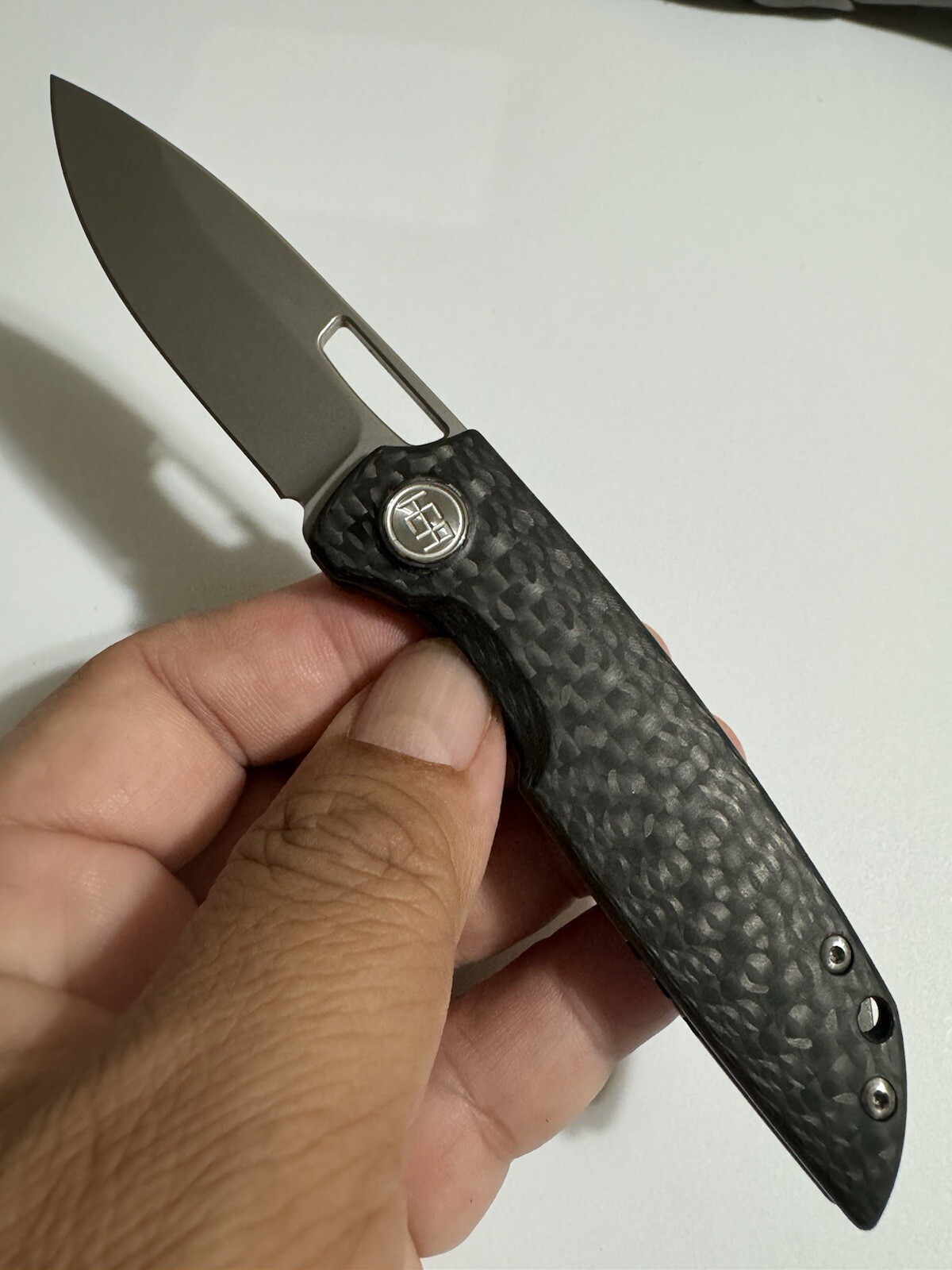 HEA Design Chief Folding Knife - S35VN - Carbon Fiber and Titanium | eBay