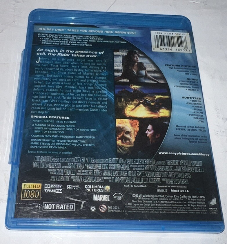 Ghost Rider (Extended Cut) [Blu-ray] Nicolas Cage Eva Mendes Wes ...