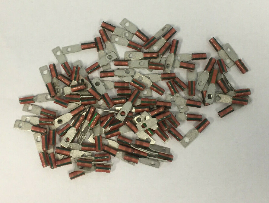 LOT OF 100 WESTON CONTROLS M7928/2-4 RING CRIMP CONNECTOR TERMINAL LUG ...