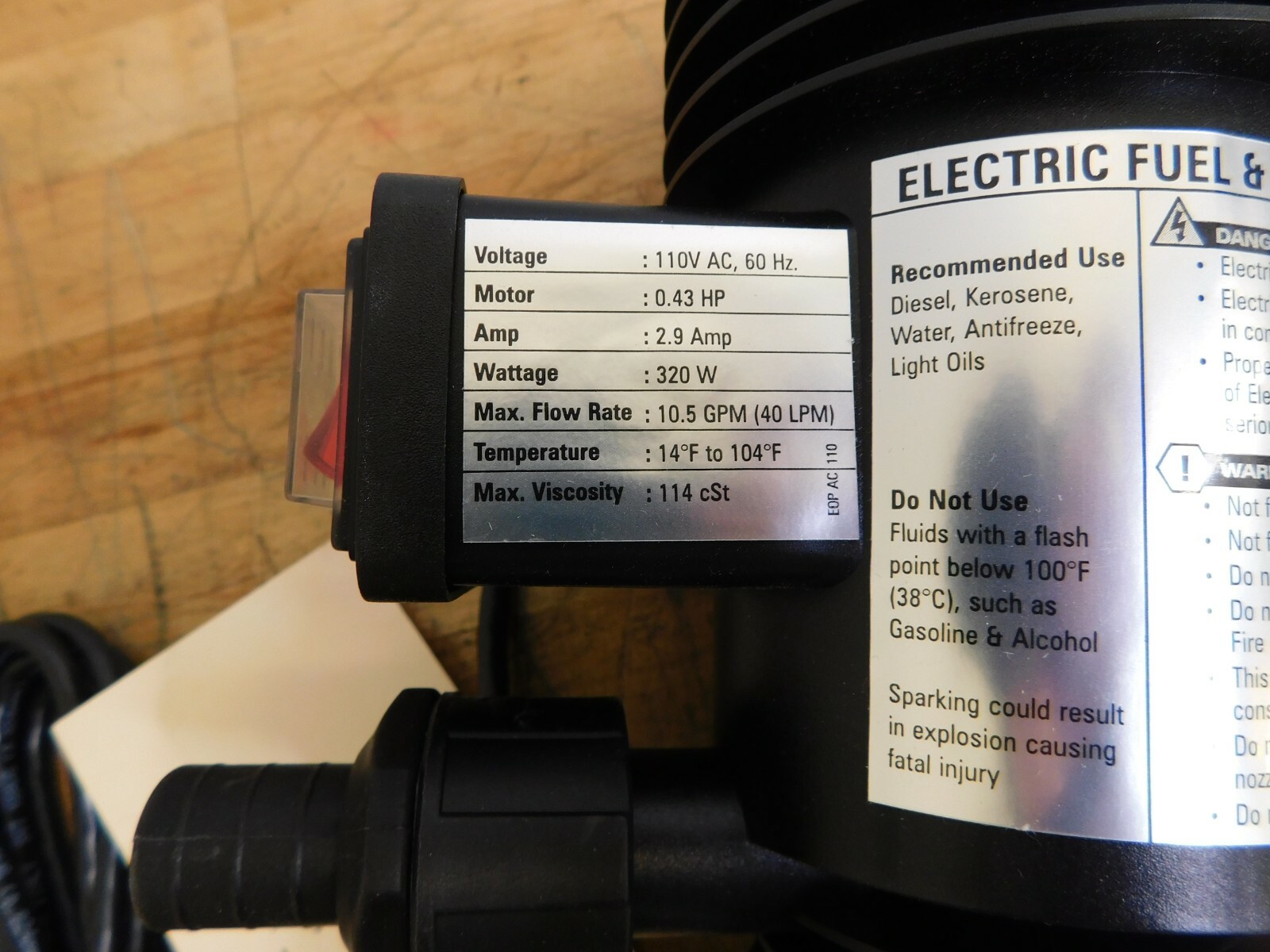 PRO-LUBE Oil Lubrication 10.5 Gal/min Flow POM Electric Pump EFP/AC/110 ...