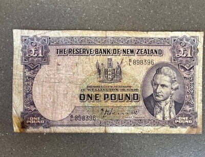 ONE POUND NEW ZEALAND CAPTAIN JAMES COOK BANK NOTE CIRCULATED | eBay
