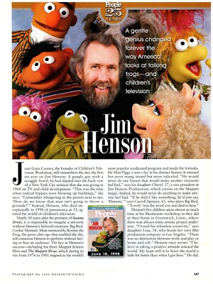 Jim Henson Gentle Genius Muppets Piggy Kermit magazine CLIPPING Photo ...
