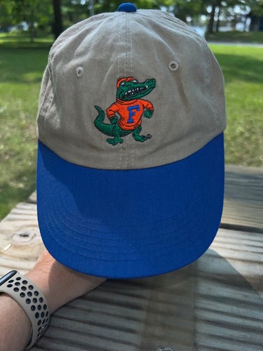 Florida Gators Tan w Royal blue bill Alligator Logo Hat Cap Strap ...