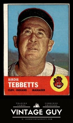 1963 Topps #48 Birdie Tebbetts Vintage Cleveland Indians Baseball Card ...