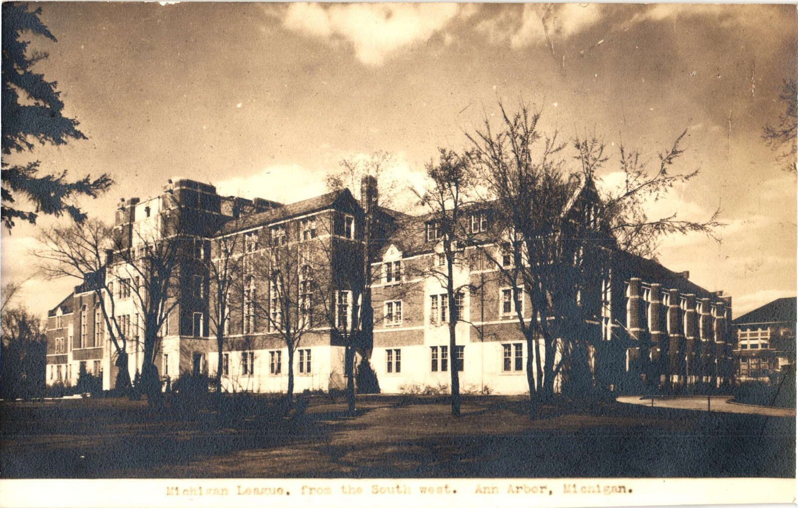 RPPC Ann Arbor Michigan League Building Postcard Real Photo | eBay
