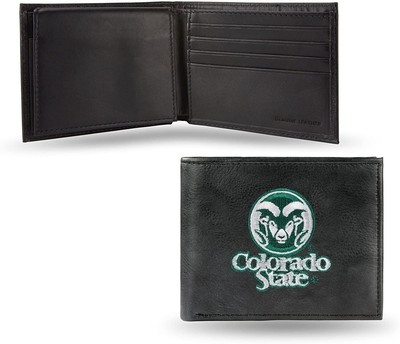 Colorado State University Rams Premium Black Leather Wallet, Bifold ...