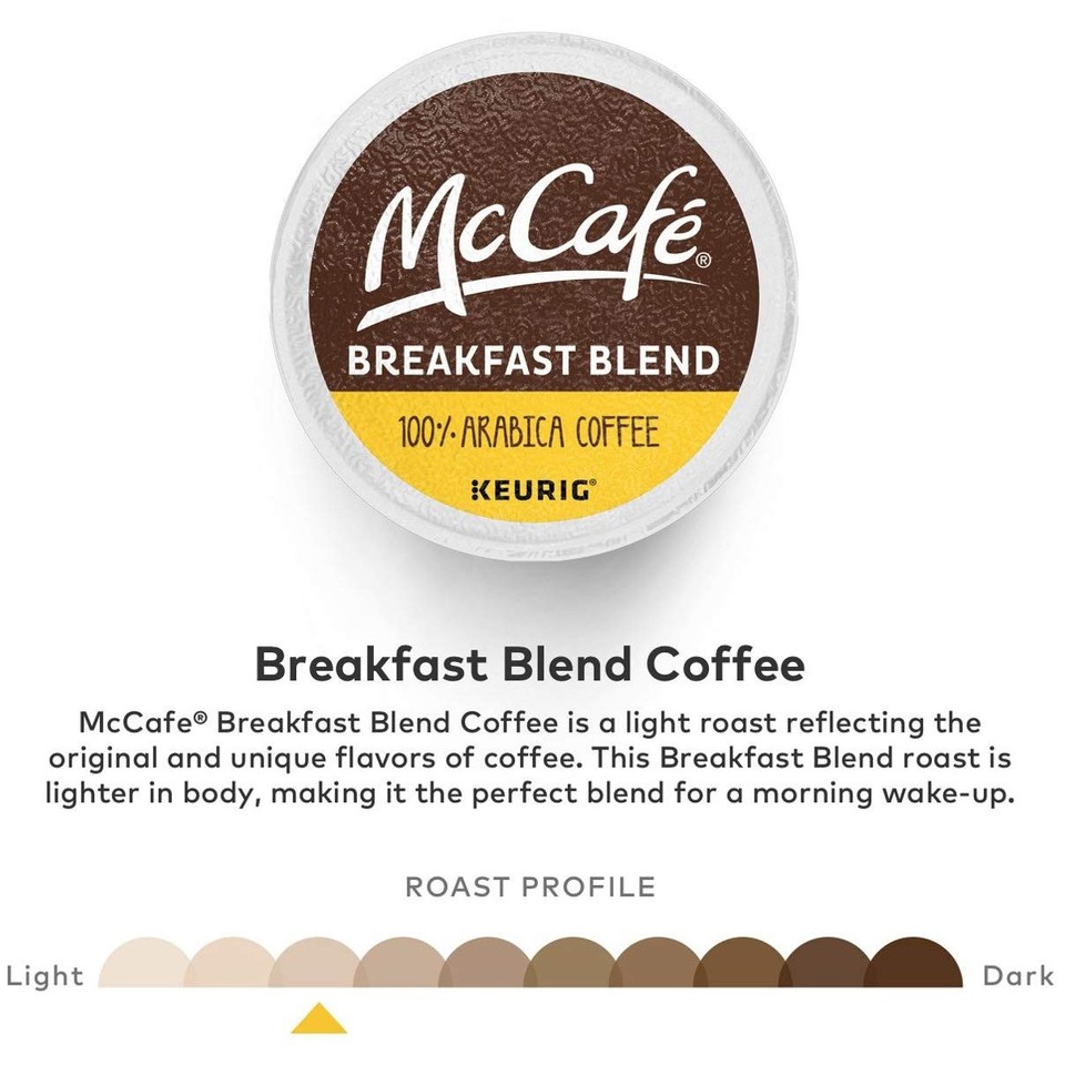 McCafe Breakfast Blend Light Roast K-Cup Coffee Pods 24 Count 100% ...