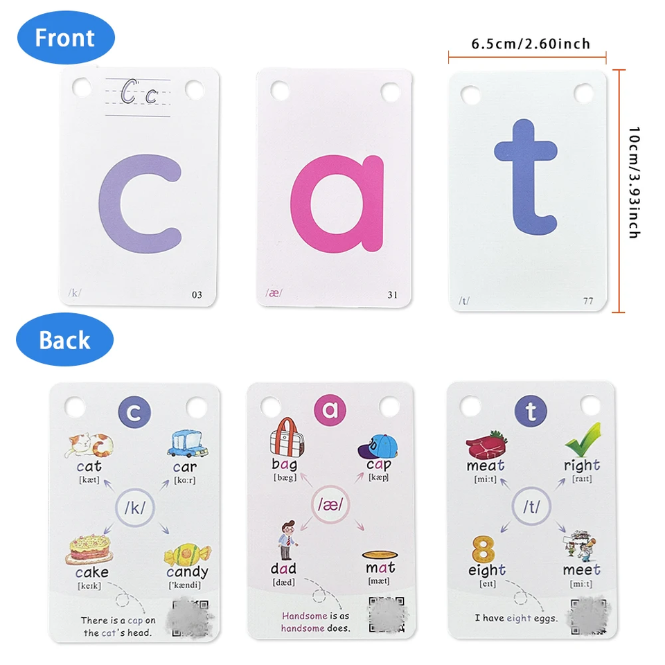 Phonics Flashcards Spelling Words Desktop Calendar English Learnning ...