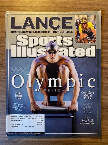 Sports Illustrated Aug 2, 2004-Olympic Preview-Michael Phelps Cover | eBay