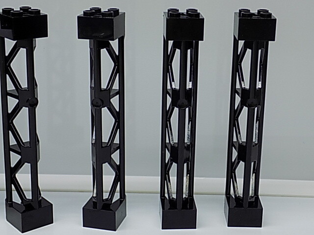 LEGO Lattice Tower 2x2x10 with Cross Pillar Bridge City Creator {Black ...