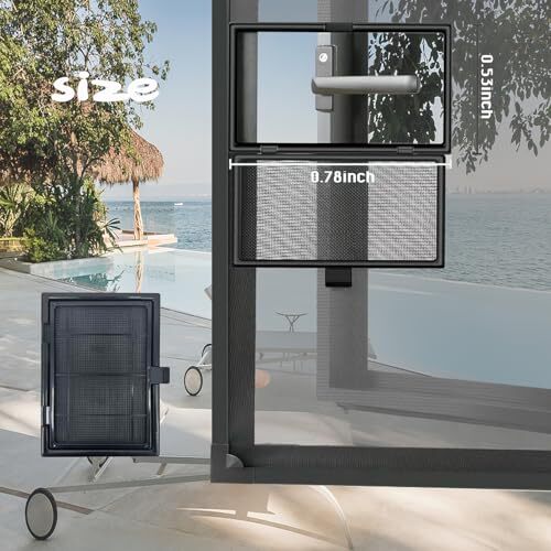 Window screen operating ports, screen door handle channels, openable ...