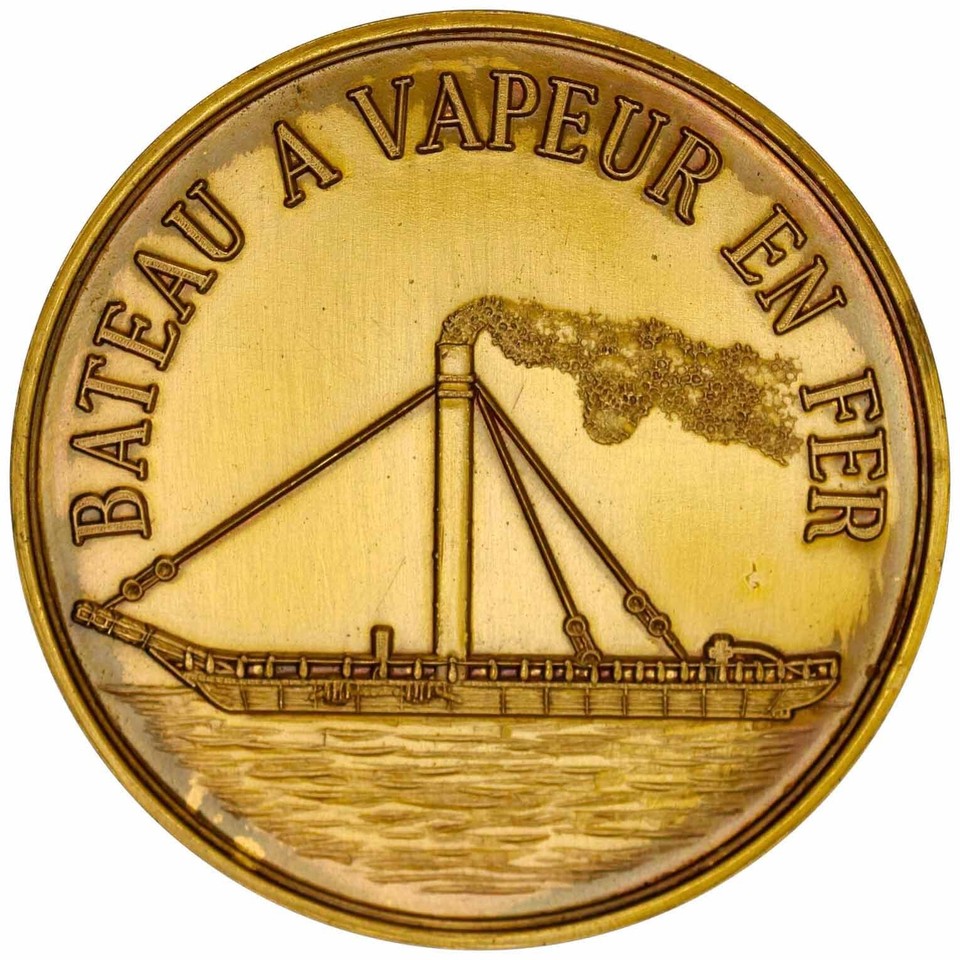 Medaglia 150° Costruzione Aaron Manby, Primo Piroscafo a Vapore in ...