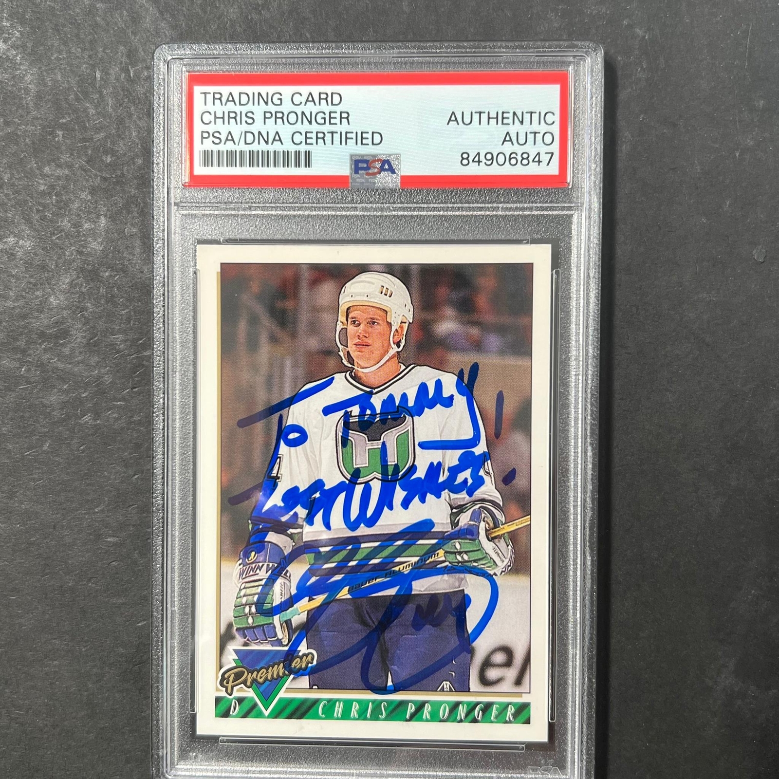 1993-94 Topps Premier #485 Chris Pronger Signed Card AUTO PSA slabbed ...