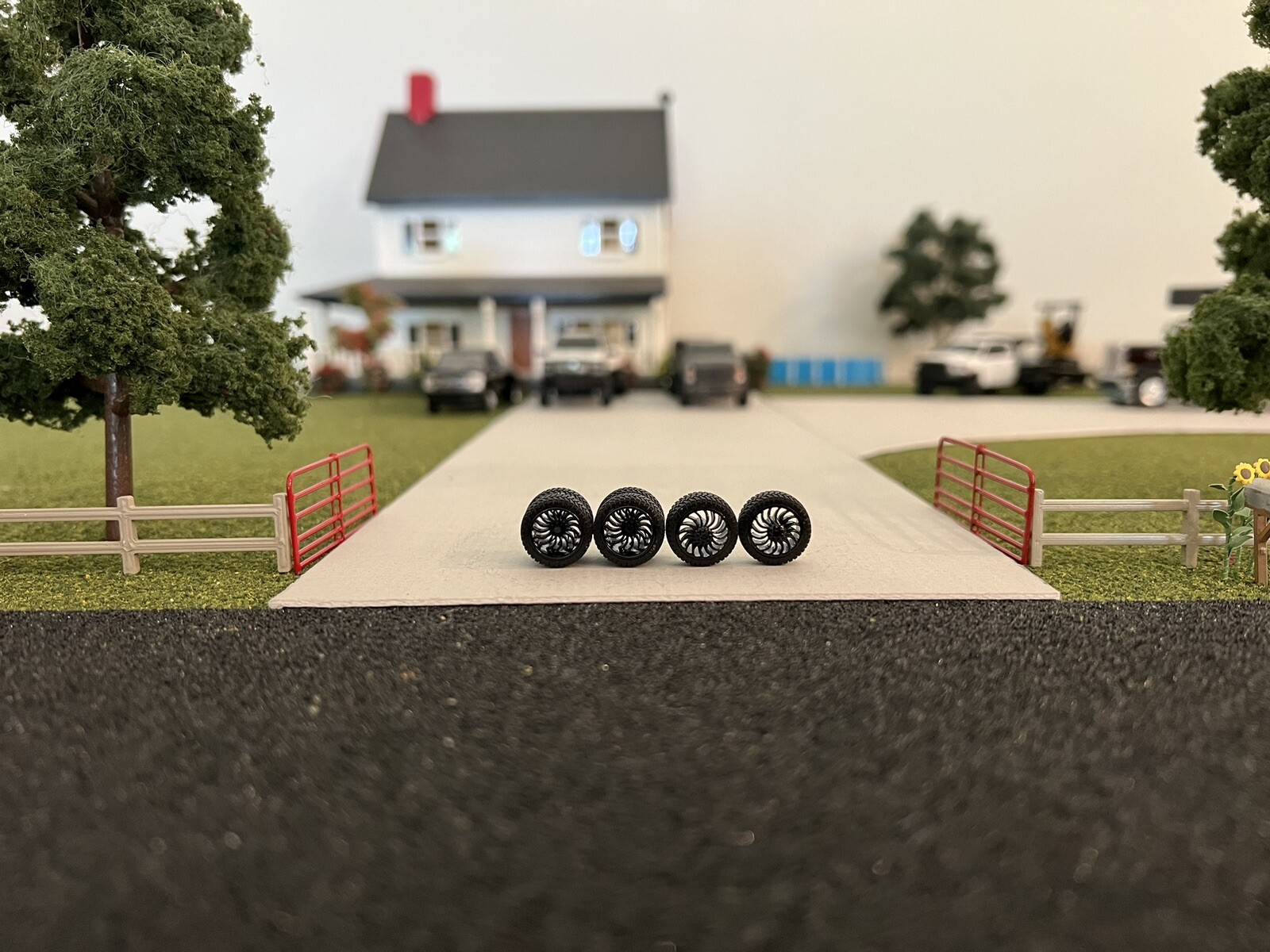 1/64 3D Printed Custom Black 26” Twist Dually Wheels Farm Ranch Lifted ...