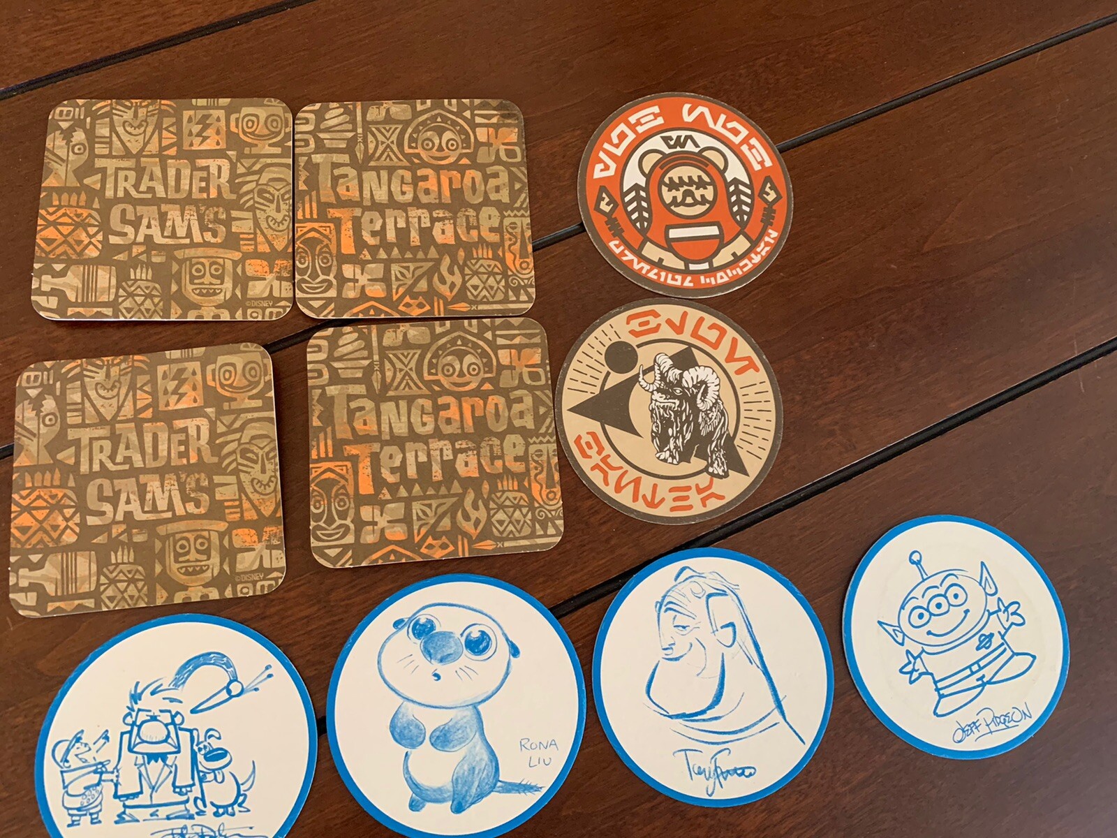Disneyland Disney Paper Coasters OGAS CANTINA, LAMPLIGHT LOUNGE, TRADER ...