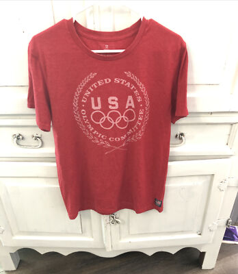 UNITED STATES OLYMPIC COMMITTEE T-SHIRT Red&White Team USA Summer ...