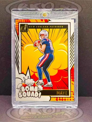 Drake Maye RARE ROOKIE BOMB SQUAD INVESTMENT SP PANINI PATRIOTS ROY MVP ...