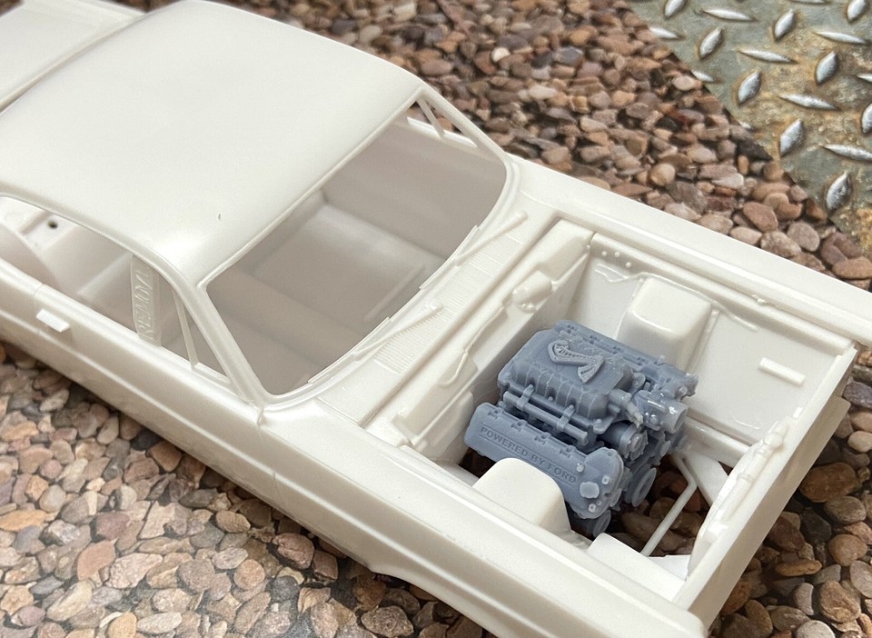 Resin Mustang GT500 Predator engine, 760 HP, for scale model cars, 1/24 ...
