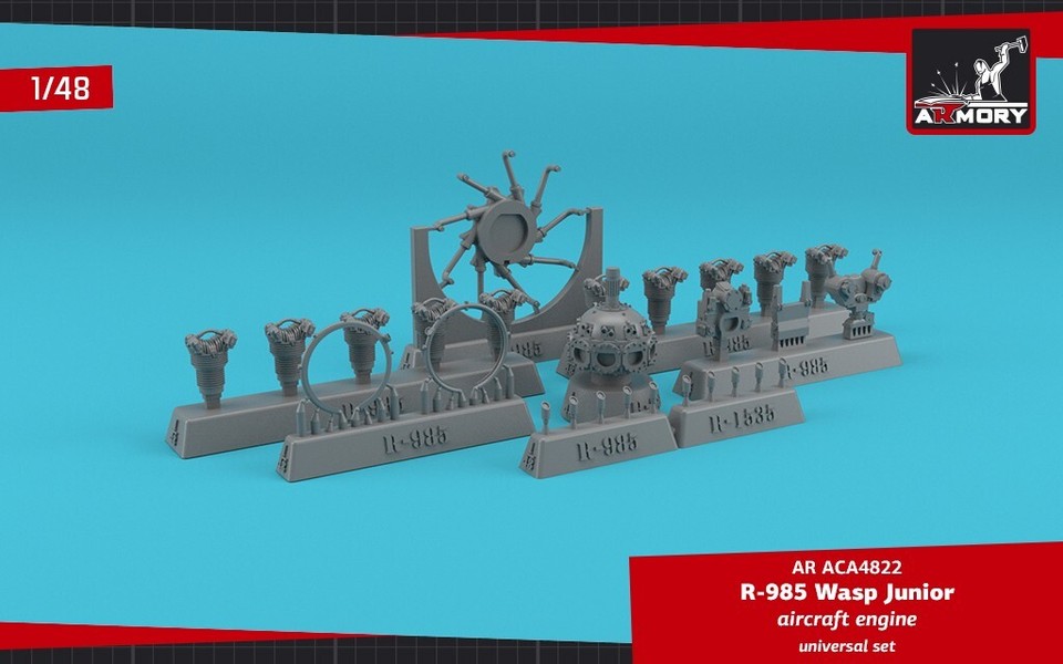 Armory Models AR ACA4822 Scale model kit 1/48 R-985 Wasp Junior ...