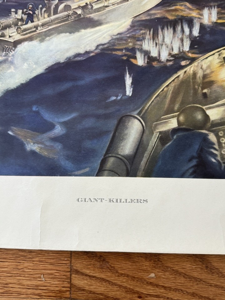 Antique WW2 Electric Boat Company 'Giant Killers' Print Poster in ...
