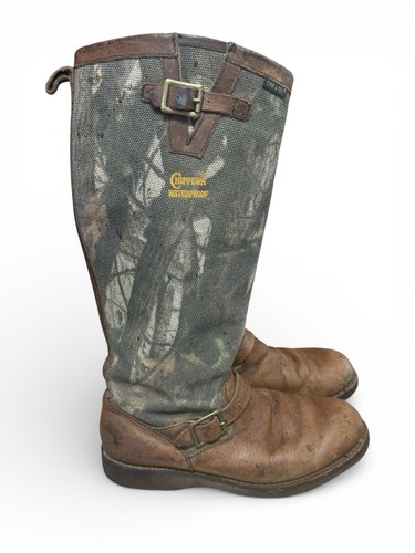 Chippewa Brome Mens Sz 11 W Camo Brown Leather Waterproof Snake ...