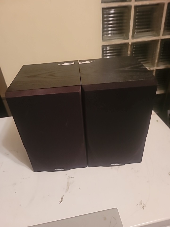 Set of 2 - Paradigm Titan V4 Wired Black Bookshelf Speakers 8 ohm RMS ...