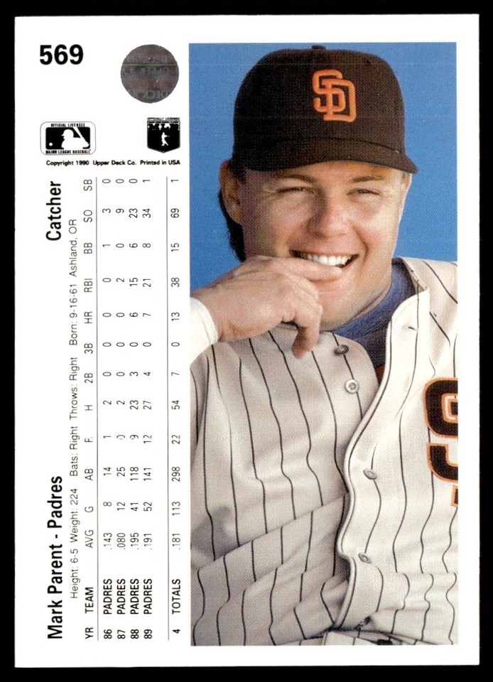 1990 Upper Deck Mark Parent San Diego Padres #569 | eBay