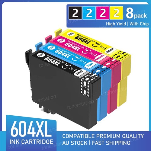 8x Compatible Ink for Epson 604XL WorkForce WF-2950 WF-2930 WF-2910 XP ...