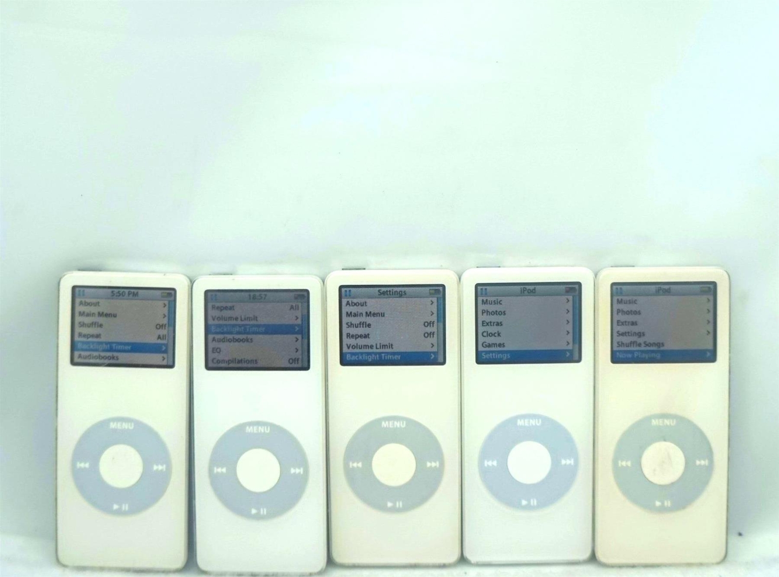 Lot of 5 Apple iPod Nano 1th Generation White 2GB A1137- Free Shipping ...