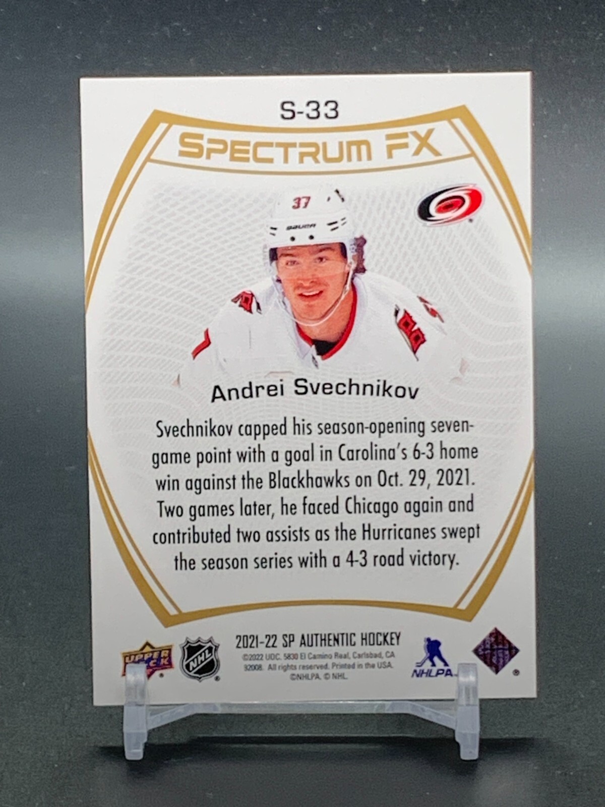 2021-22 SP Authentic Spectrum FX Gold #S-33 ANDREI SVECHNIKOV #17/50 | eBay