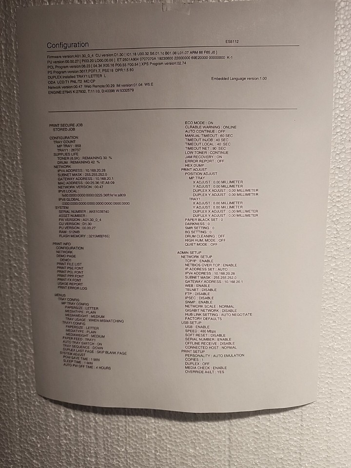 Oki Es5112 Monochrome Printer | eBay