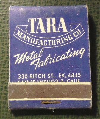 Matchbook - Tara Metal Fabricating San Francisco CA FULL | eBay