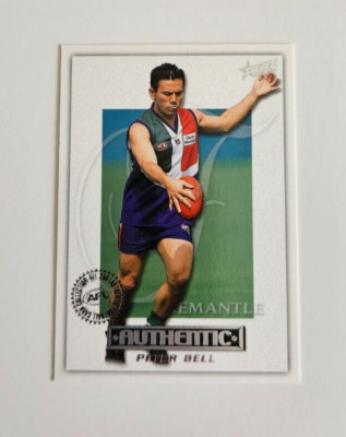 2001 AFL SELECT AUTHENTIC FREMANTLE DOCKERS COMMON BASE CARD PETER BELL ...