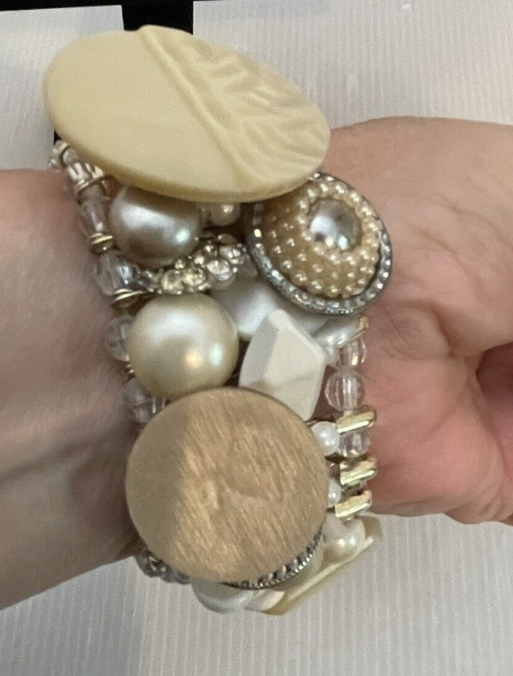 3pc Lot VINTAGE BUTTONS BRACELET MADE WITH ELASTIC & SAFETY PINS | eBay