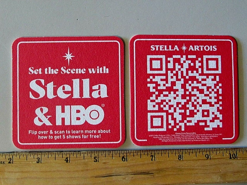 NEW 25 Stella Artois "HBO" Promo Code Beer Coasters Bar Glass Mat ...