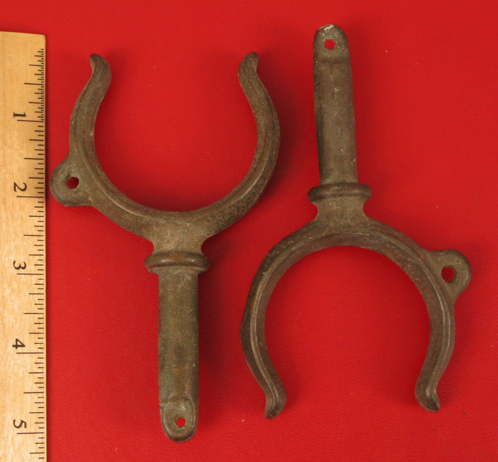 ANTIQUE PAIR BRONZE OARLOCKS SAILING BOATING MARITIME ROWING OARS OAR ...