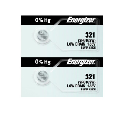 Energizer 321 SR616SW Silver Oxide Watch Battery (2 Pack) | eBay