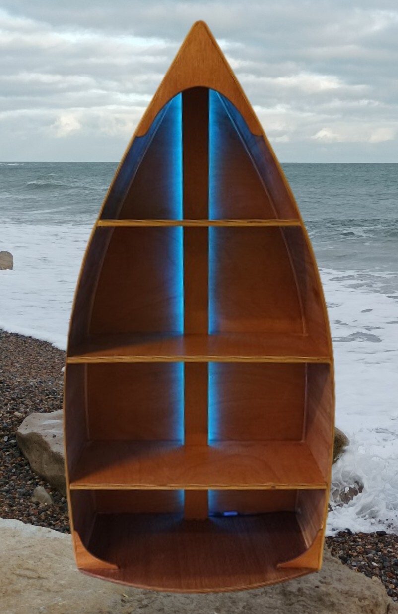 Basic Boat Shaped Shelf Unit 24", 34" or 44" high with lighting & paint ...