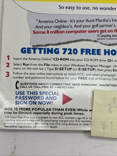 Vintage 1997 America Online AOL CD Packaging Damaged | eBay