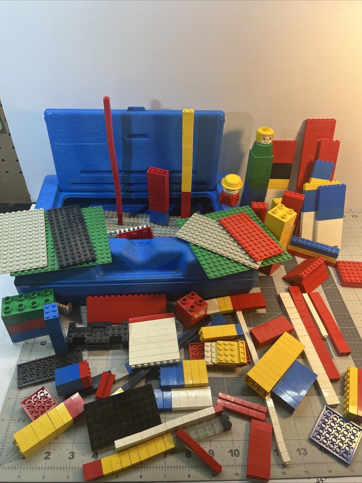 EXC 1983 Vintage Blue LEGO Carrying Case Plastic Storage LOADED ...