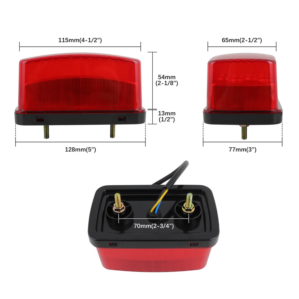 For Kawasaki Mule 610 600 550 520 ATV LED Red Lens Brake Running Stop ...