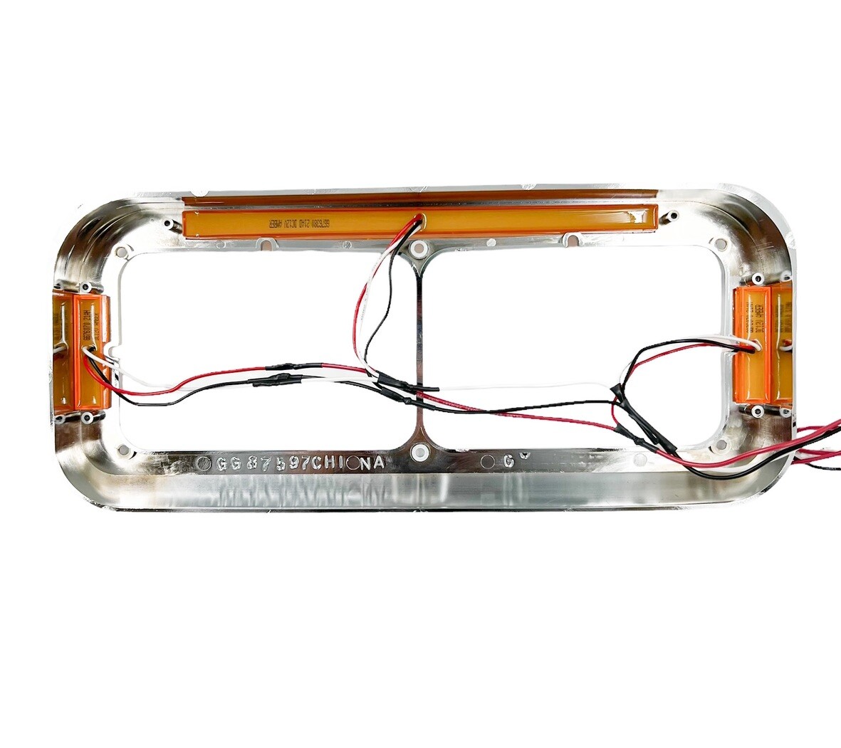 Pair Dual Function LED Amber Lens Headlight Bezels w/ Visor For 4x6 ...
