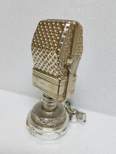 #678 VINTAGE METAL PRESENTATION RADIO STATION BROADCASTING MICROPHONE ...