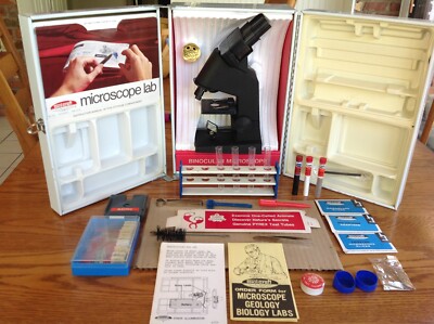 Vintage SKILCRAFT MICROSCOPE LAB Toy Science Set (1971) with Slides ...