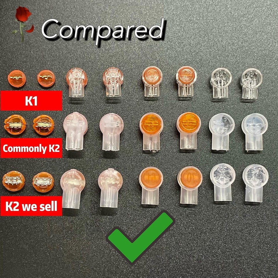 Durable Moisture-Proof 200 PCS Double-Blade Butt Splice Connectors ...