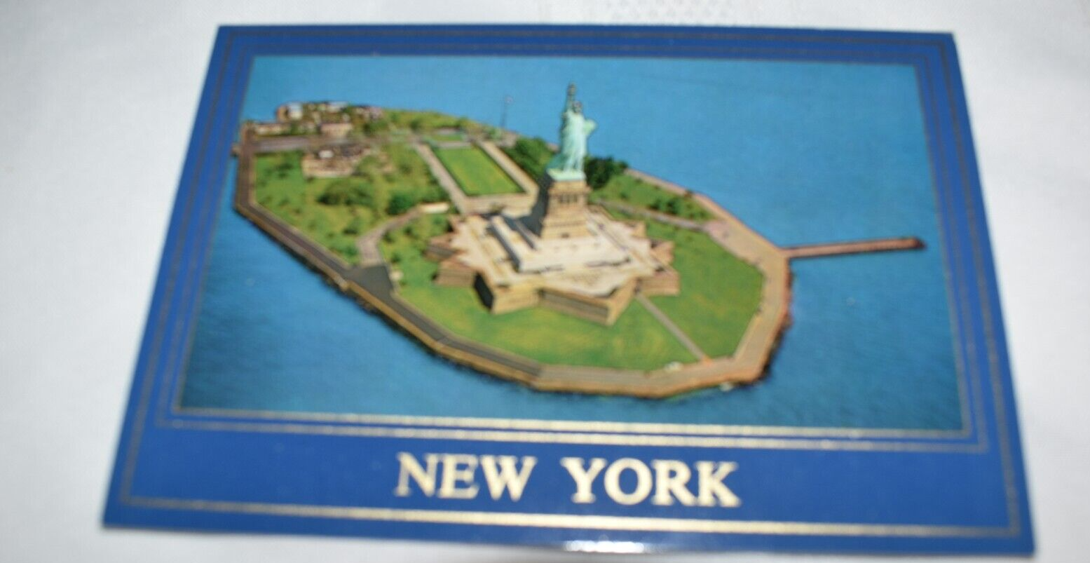 Aerial View of the Statue of Liberty New York Postcard Alfred Mainzer ...