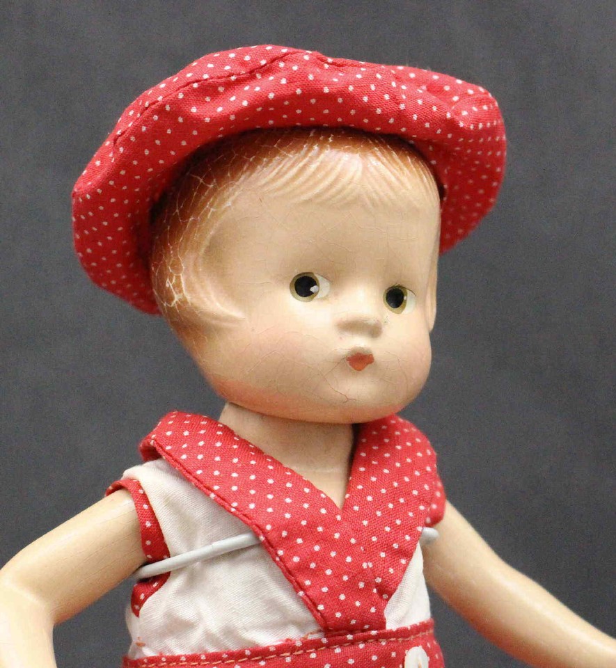 ANTIQUE 'PATSYETTE' COMPOSITION DOLL by EFFANBEE in RED 'SWISS DOT' | eBay