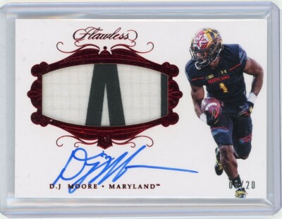 2018 Panini Flawless Collegiate Rookie Patch Autograph #RPA-DM DJ Moore ...